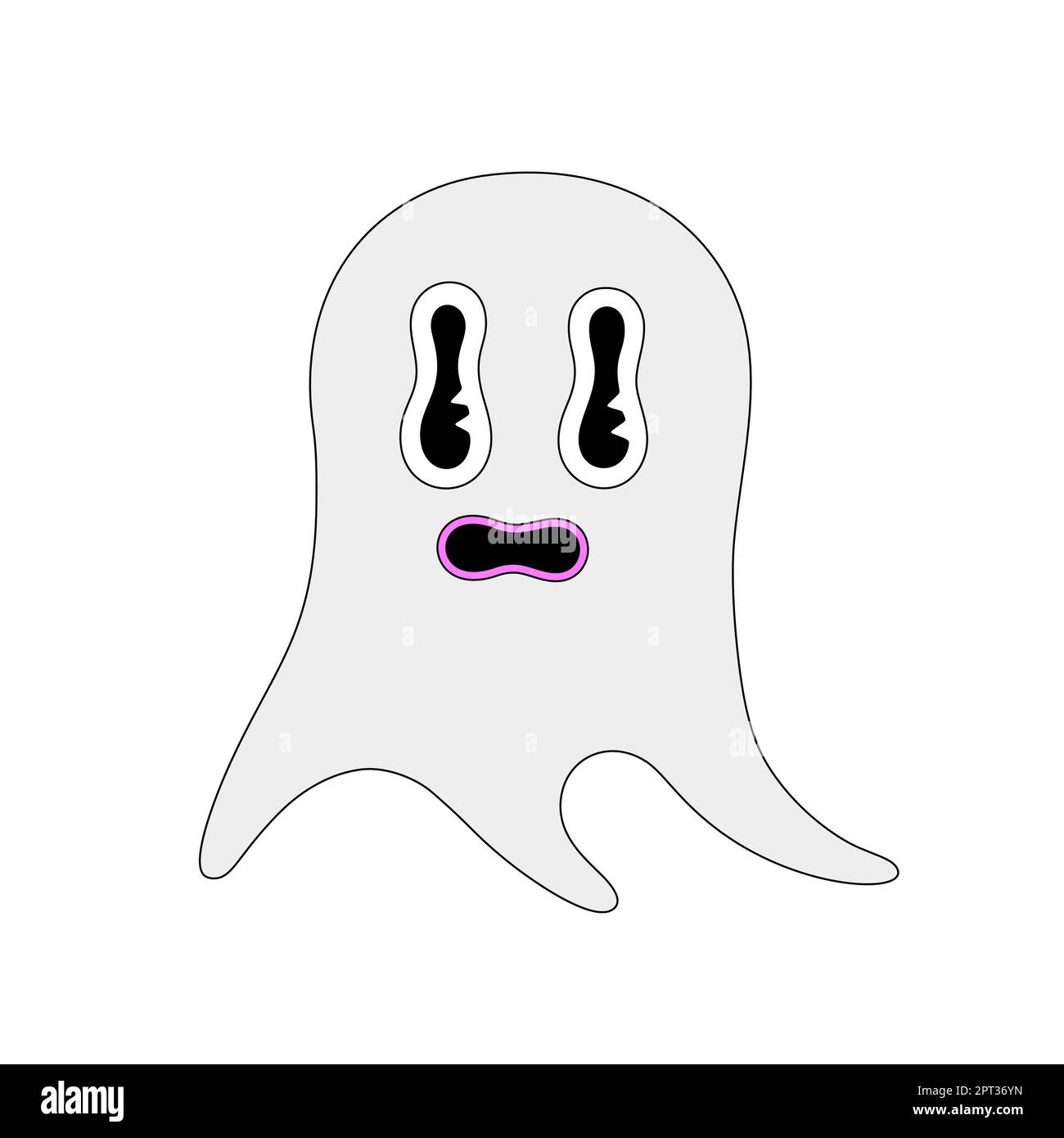 Ghost. Halloween spooky cartoon character isolated on white background ...