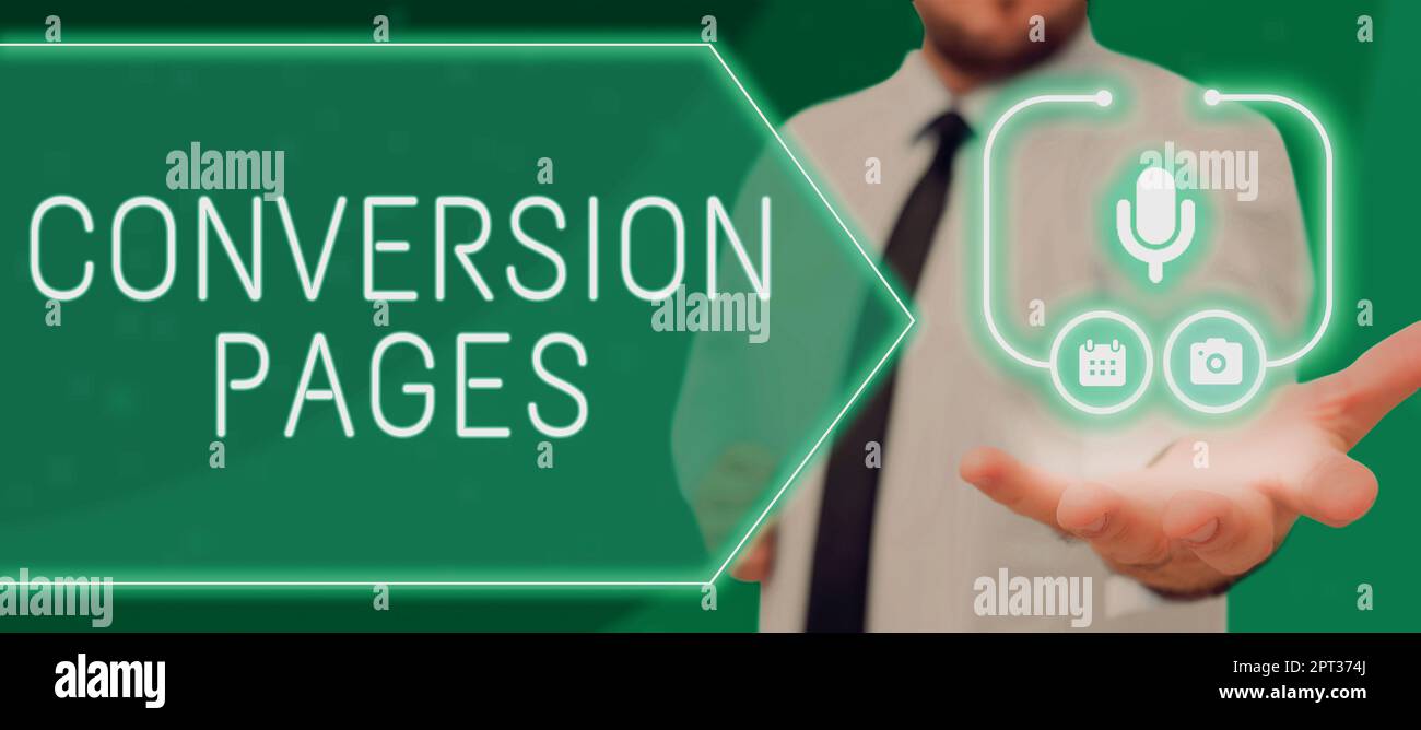 Conceptual display Conversion Pages, Business concept official ...