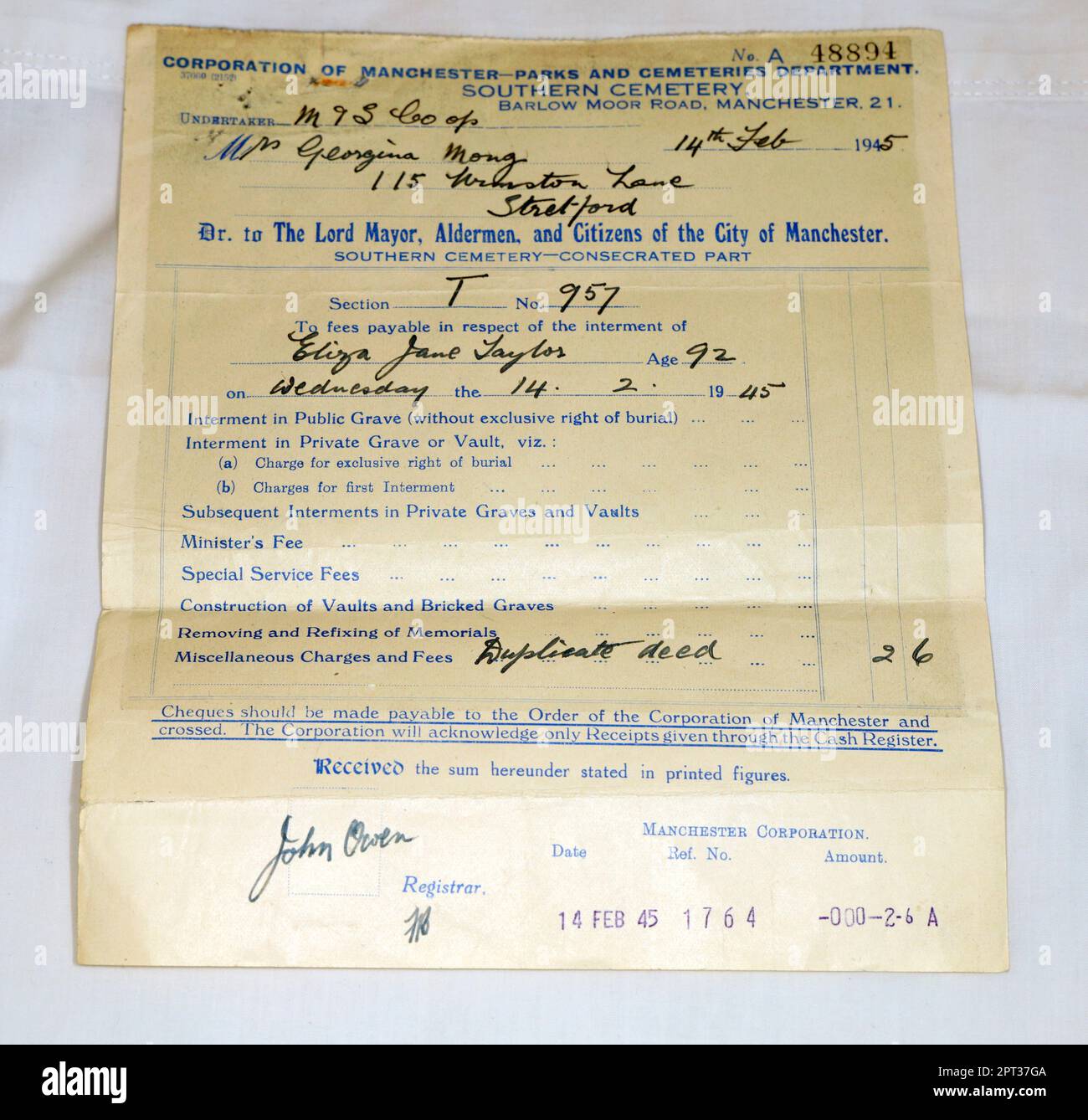 Death certificate hi-res stock photography and images - Alamy