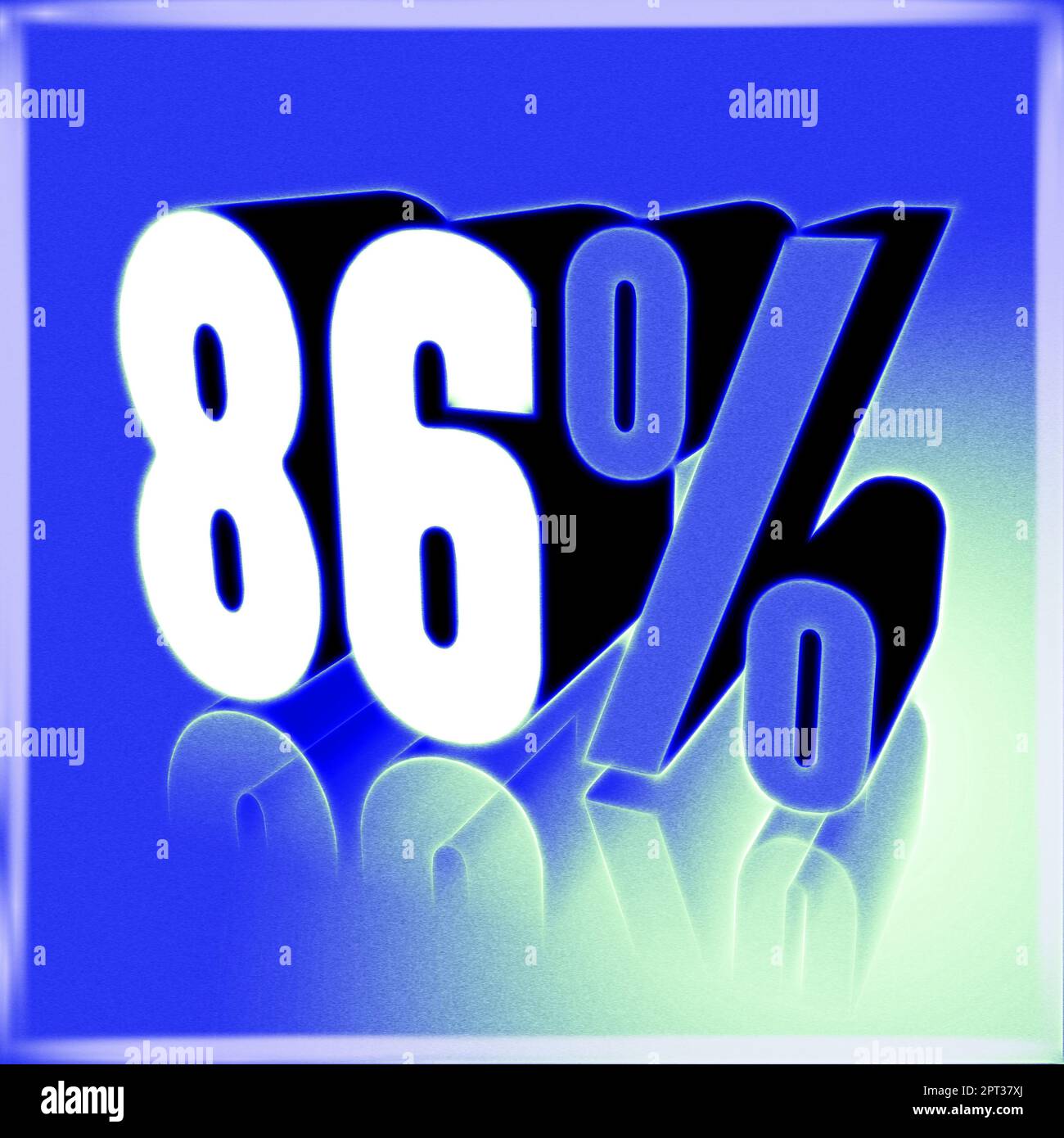 86%, 86 percent as a 3D illustration, 3D rendering Stock Photo - Alamy