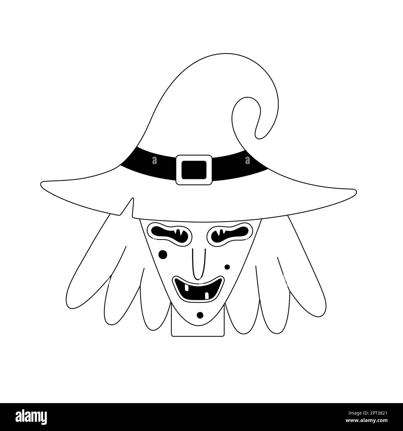 Scary witch. Halloween spooky cartoon character isolated on white ...