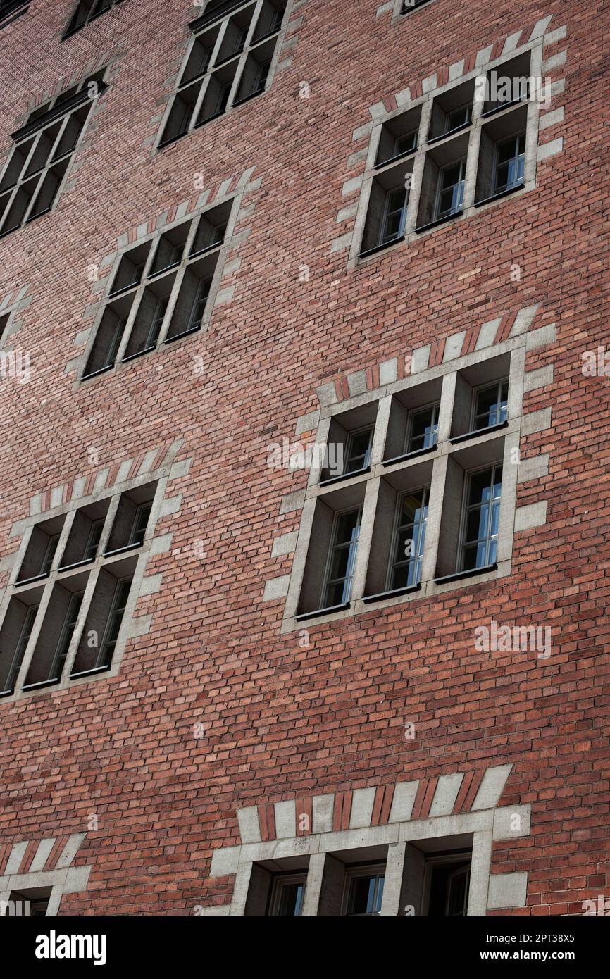 Facade of a brick building in Germany Stock Photo - Alamy