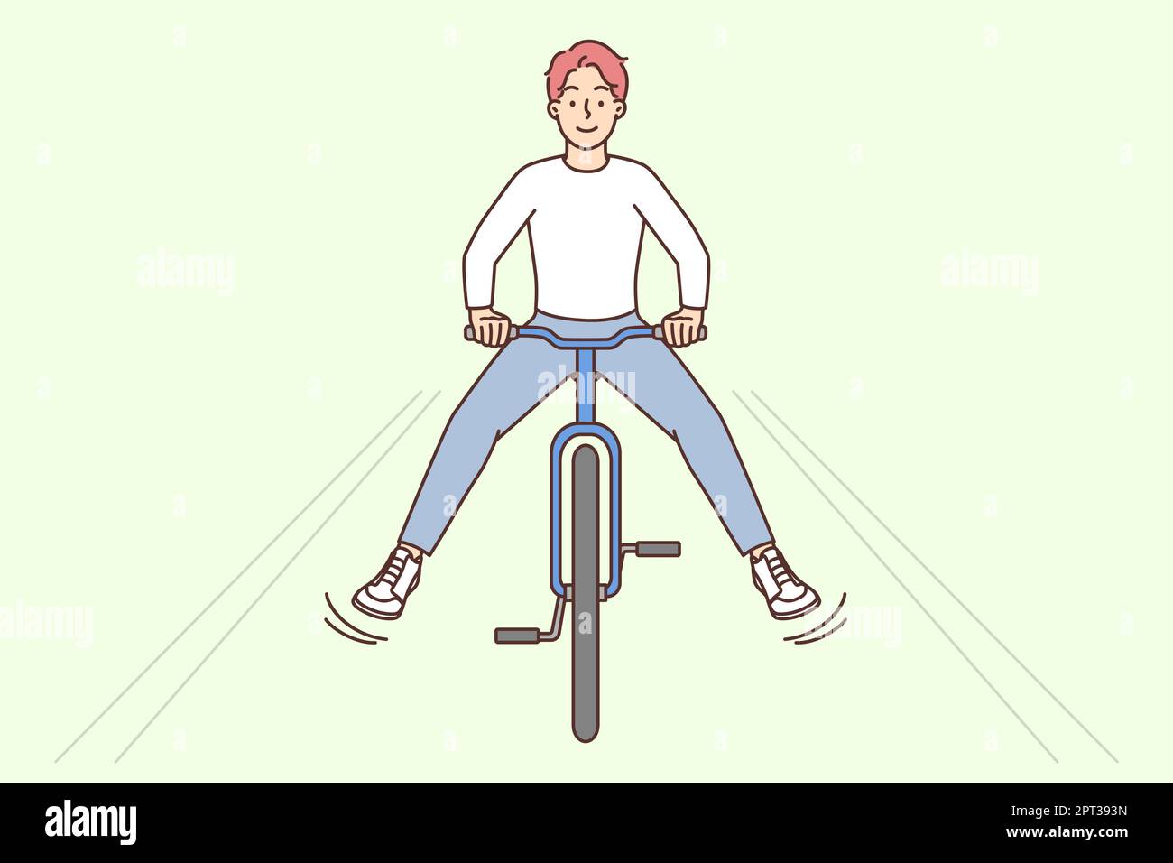 Happy young man bicycle Stock Vector Images - Alamy