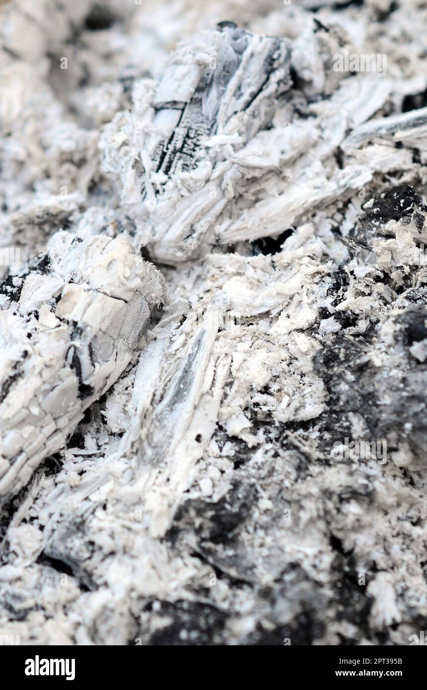 Pile of ashes after the fire went out grunge background texture. Burned ...