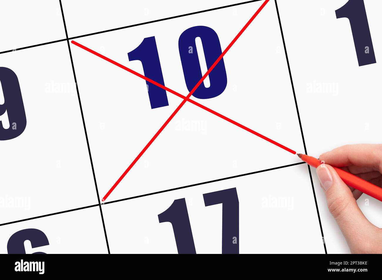 10th day of the month. Hand writing text calendar date. Design layout ...