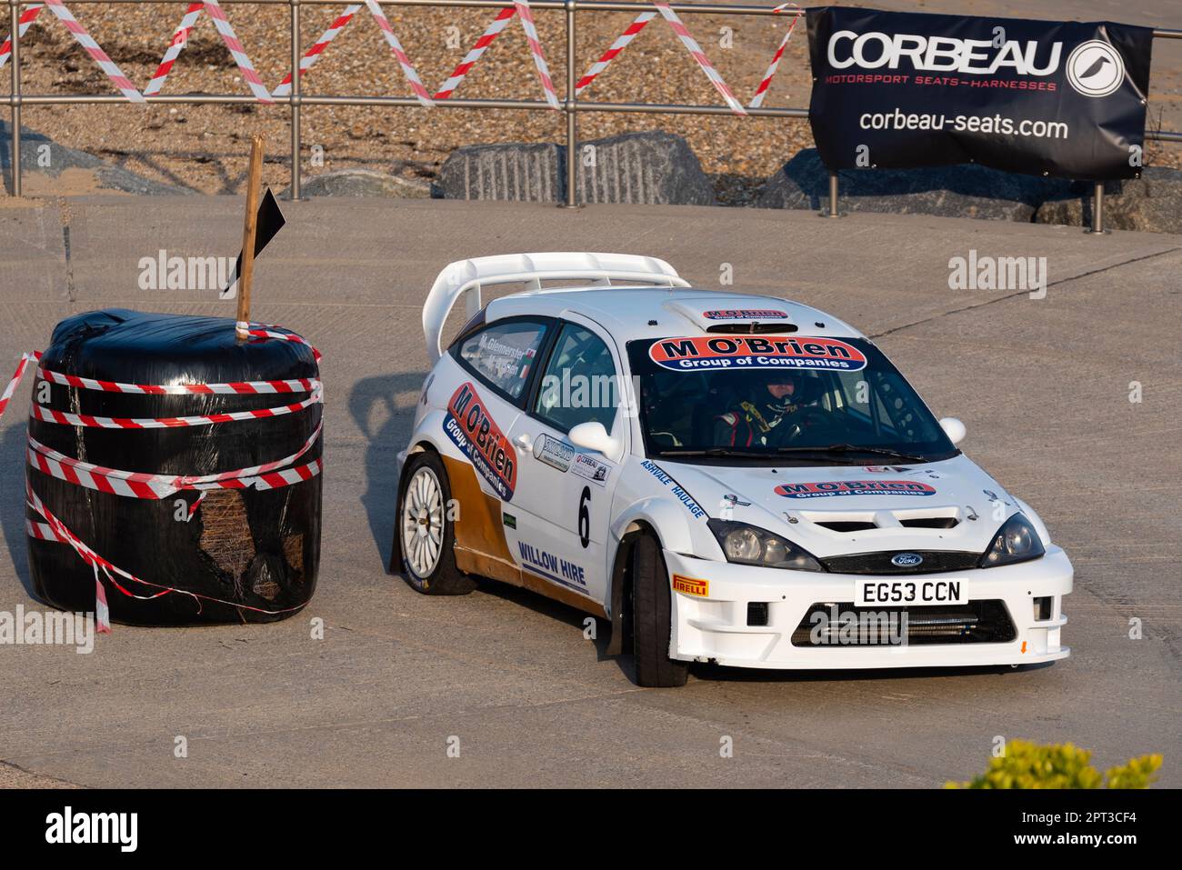 Michael O'Brien racing a Ford Focus WRC competing in the Corbeau Seats ...