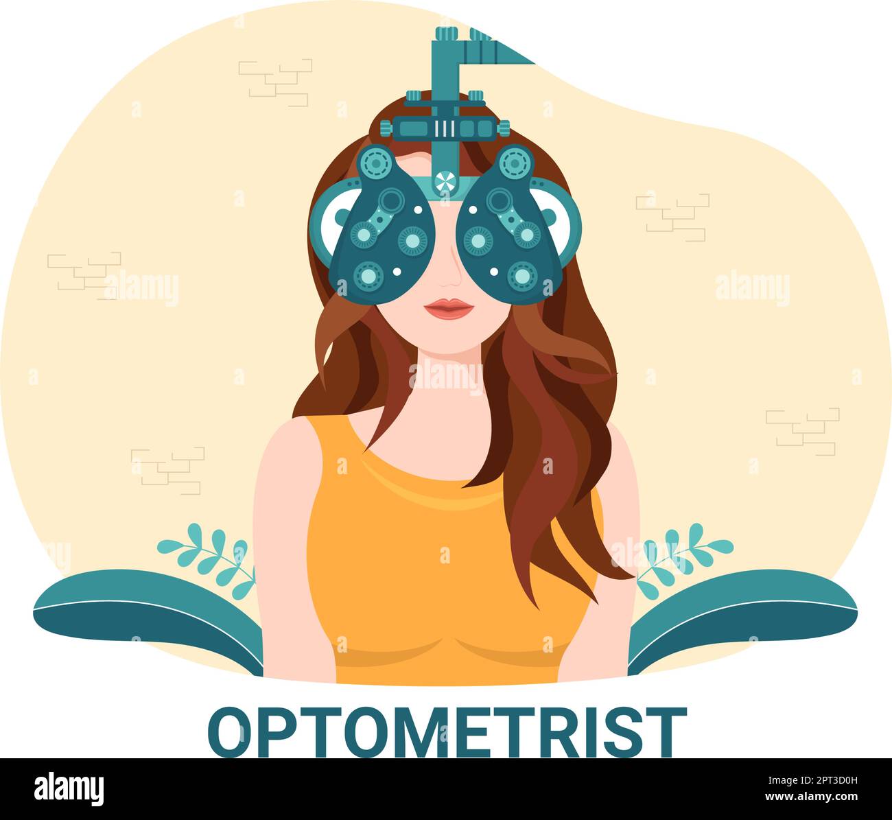 Optometrist with Ophthalmologist Checks Patient Sight, Optical Eye Test ...