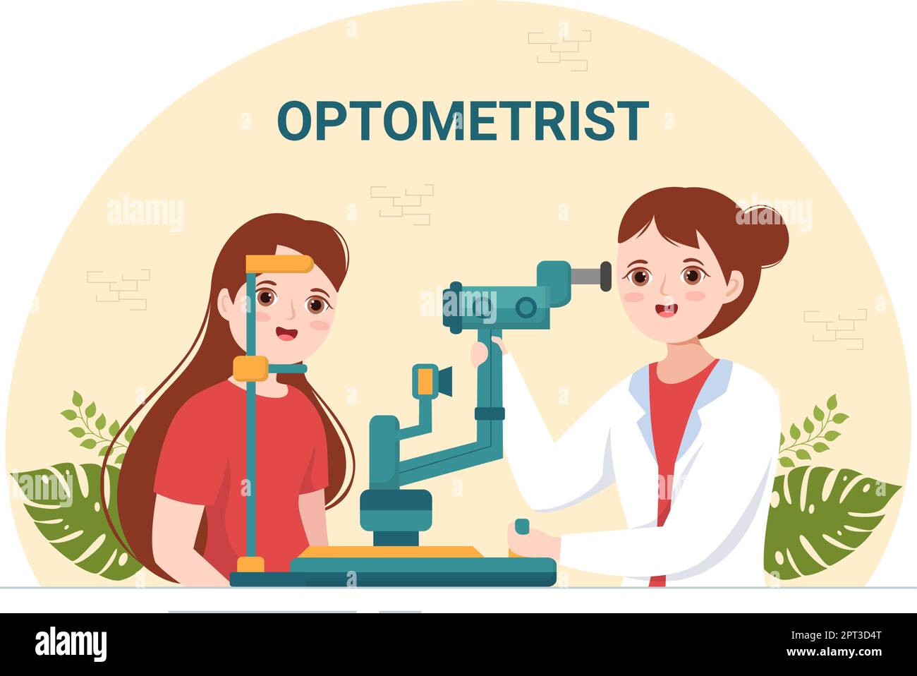 Optometrist with Ophthalmologist Checks Patient Sight, Optical Eye Test ...