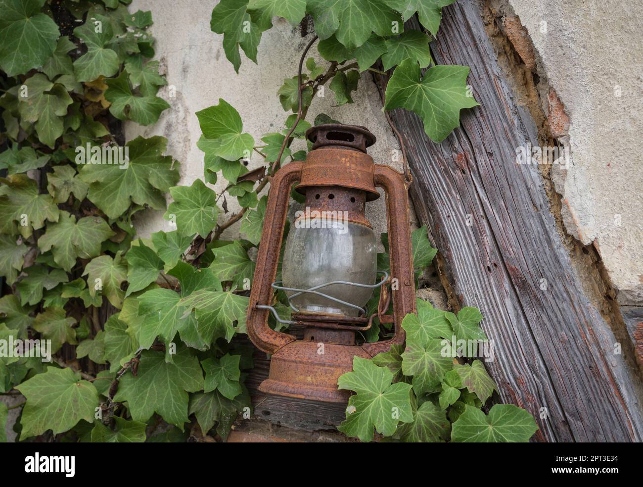 rusty lantern in a abandoned house Stock Photo - Alamy
