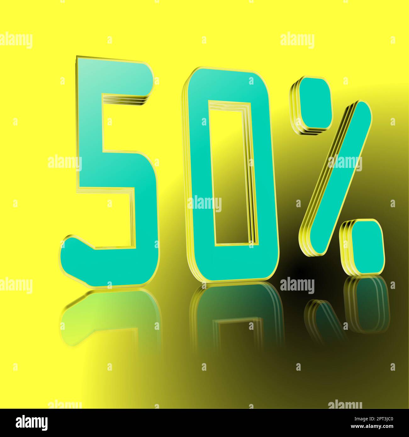 50%, 50 percent as a 3D illustration, 3D rendering Stock Photo - Alamy