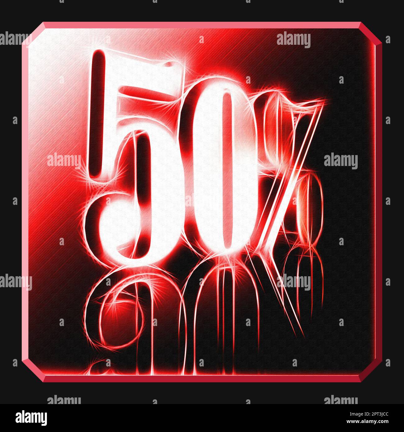 50%, 50 percent as a 3D illustration, 3D rendering Stock Photo - Alamy