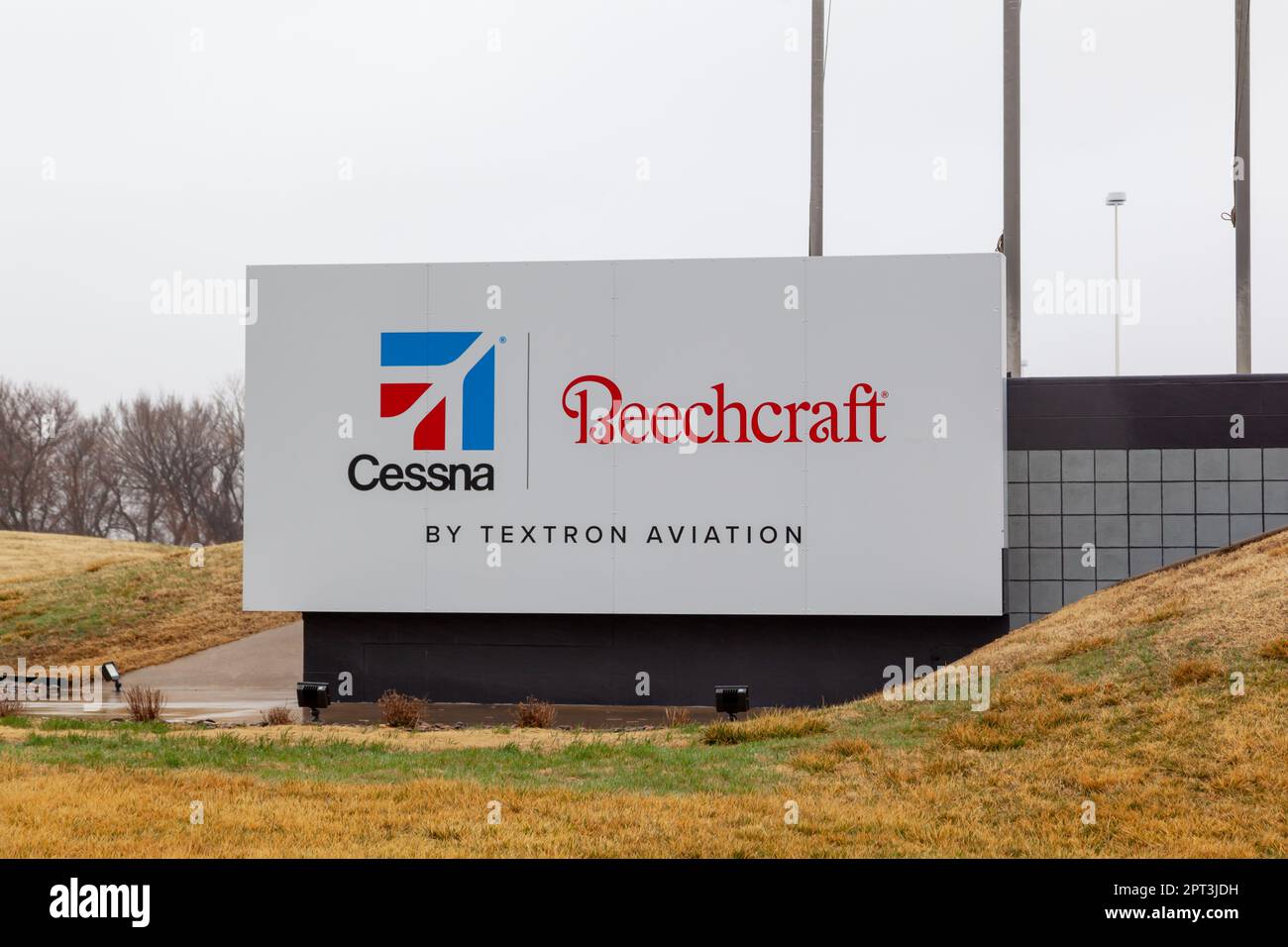Cessna and Beechcraft logo sign is shown in Wichita, Kansas, USA Stock ...