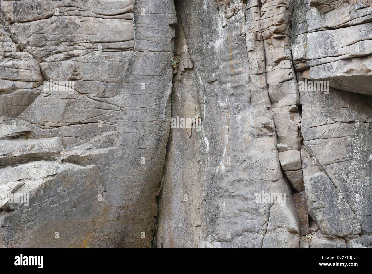 Light coarse natural rock stone background. Mining cliff rough front ...