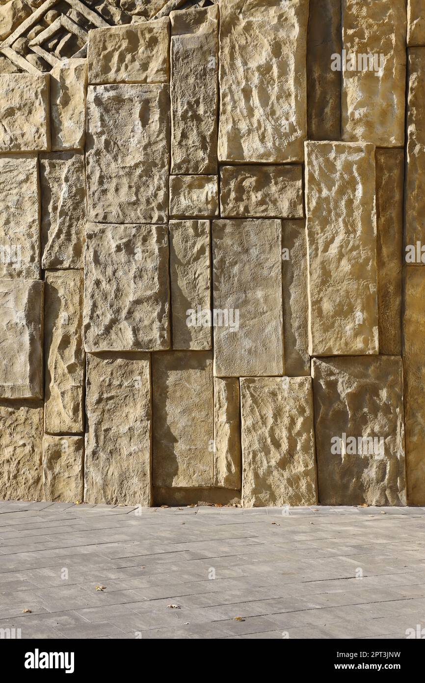 pattern yellow color of ancient style design decorative uneven cracked ...