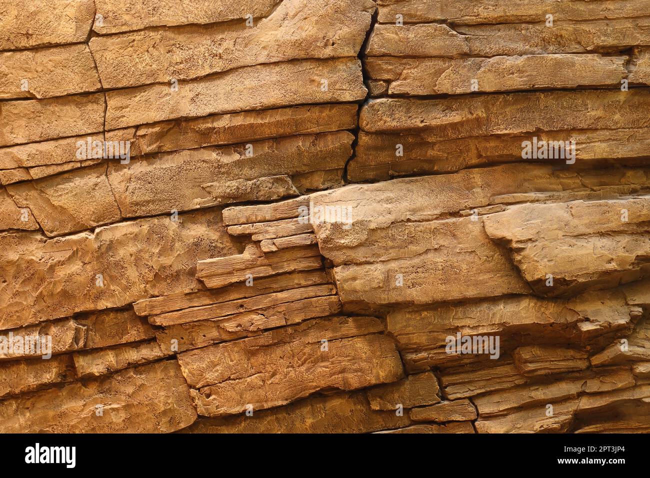 Light coarse natural rock stone background. Mining cliff rough front ...