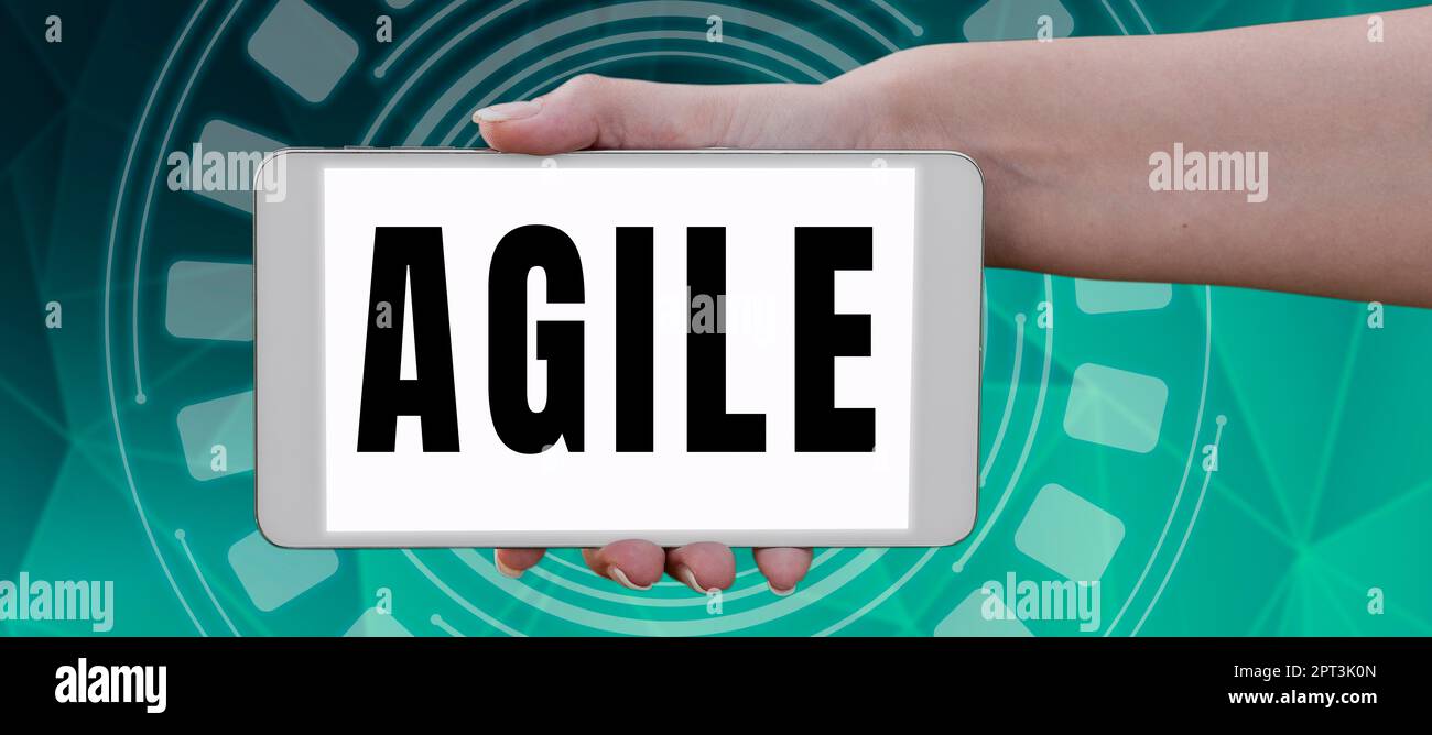 Sign displaying Agile, Business overview iterative approach to software ...