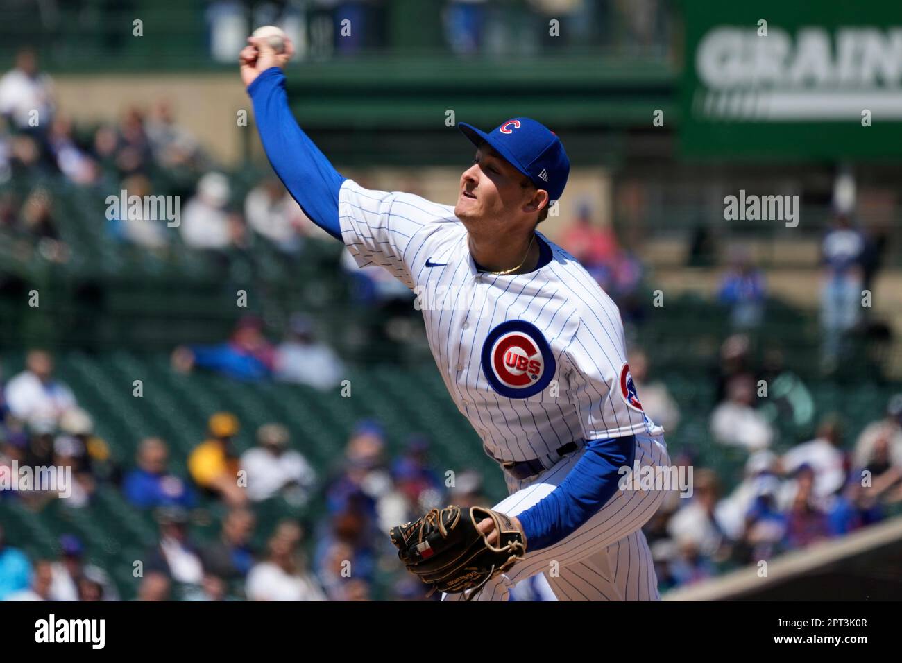 Chicago Cubs starting pitcher Hayden Wesneski throws against the San ...