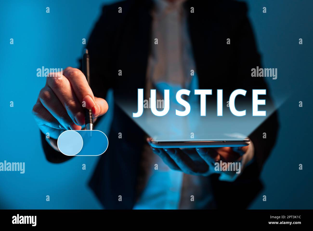 Conceptual caption Justice, Business showcase use of power as appointed ...