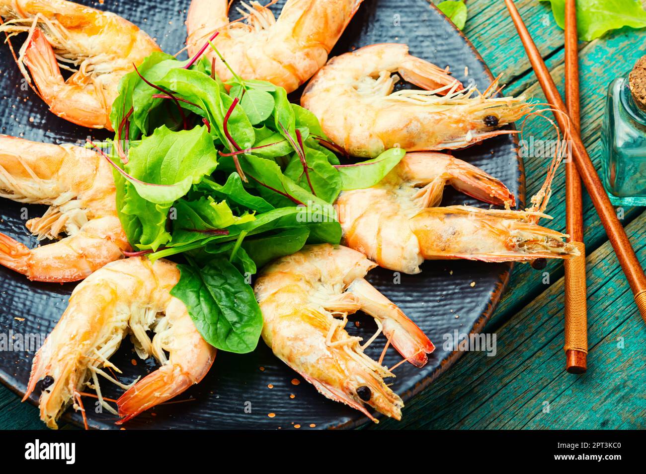 Delicious large cooked shrimp on a plate.Shellfish Stock Photo - Alamy