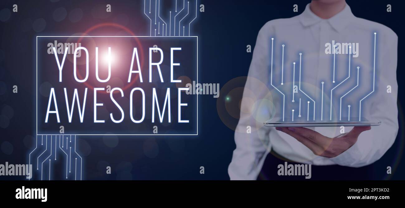 Handwriting text You Are Awesome, Business showcase Motivation ...