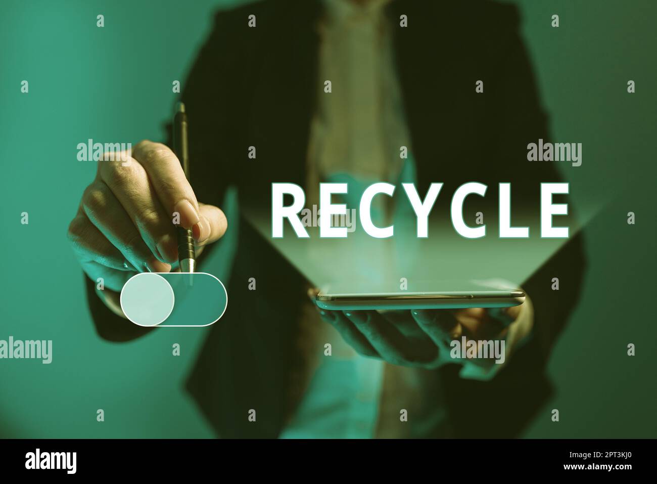 Hand writing sign Recycle, Concept meaning process of converting waste ...