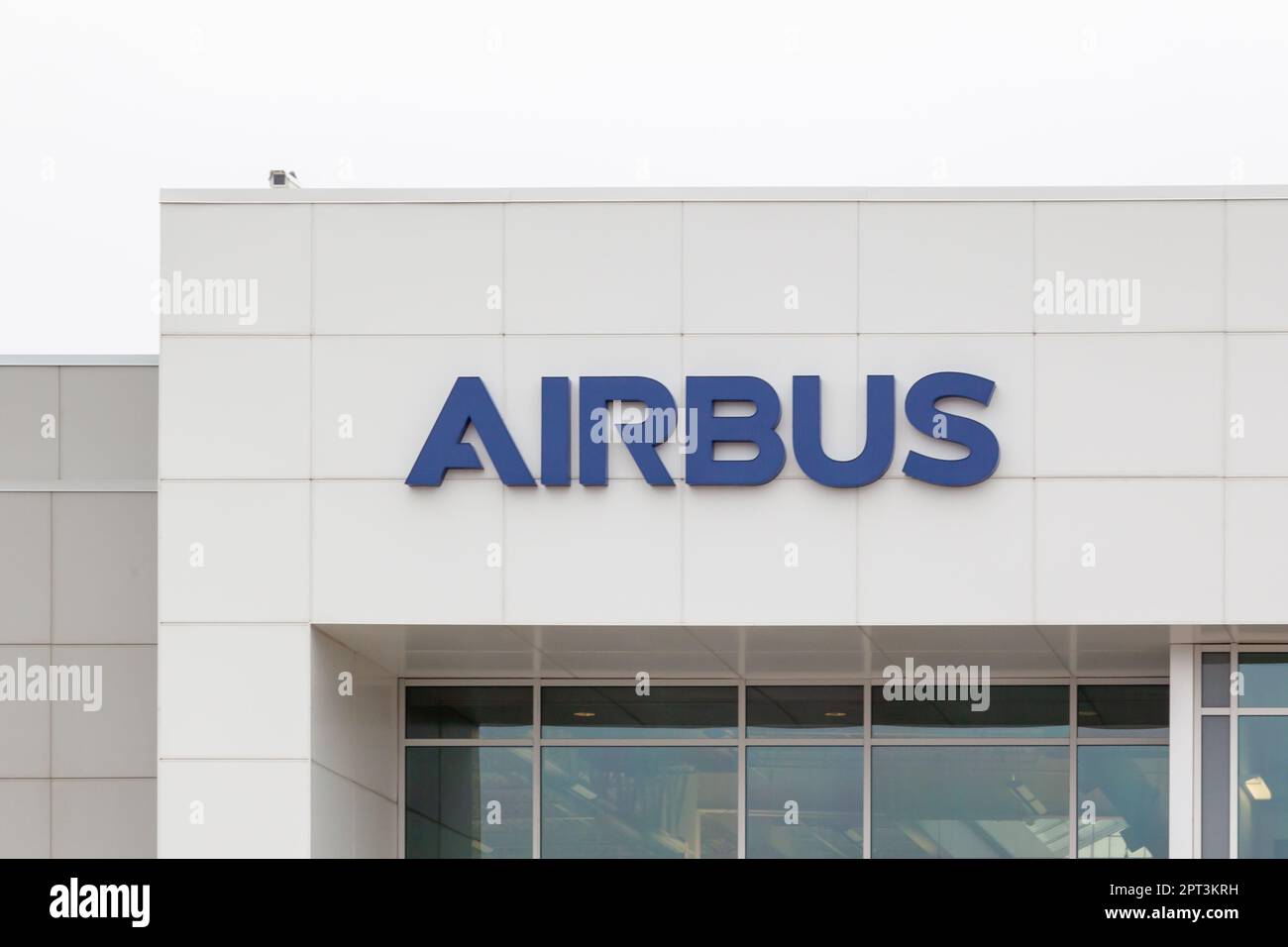 Wichita, Kansas, USA - March 22, 2022: Close up of Airbus sign on the ...