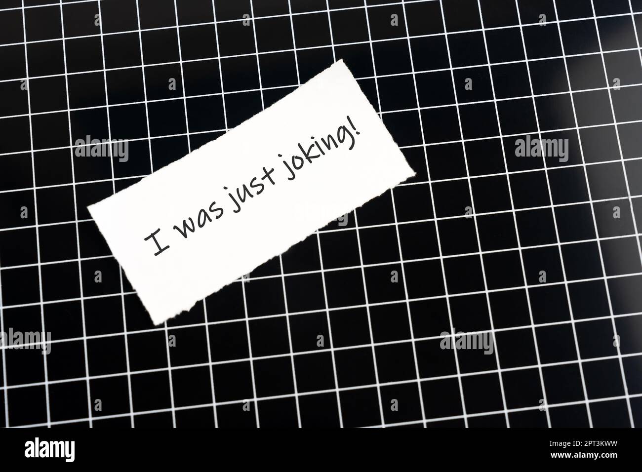 Gaslighting text on adhesive note - I was just joking Stock Photo - Alamy