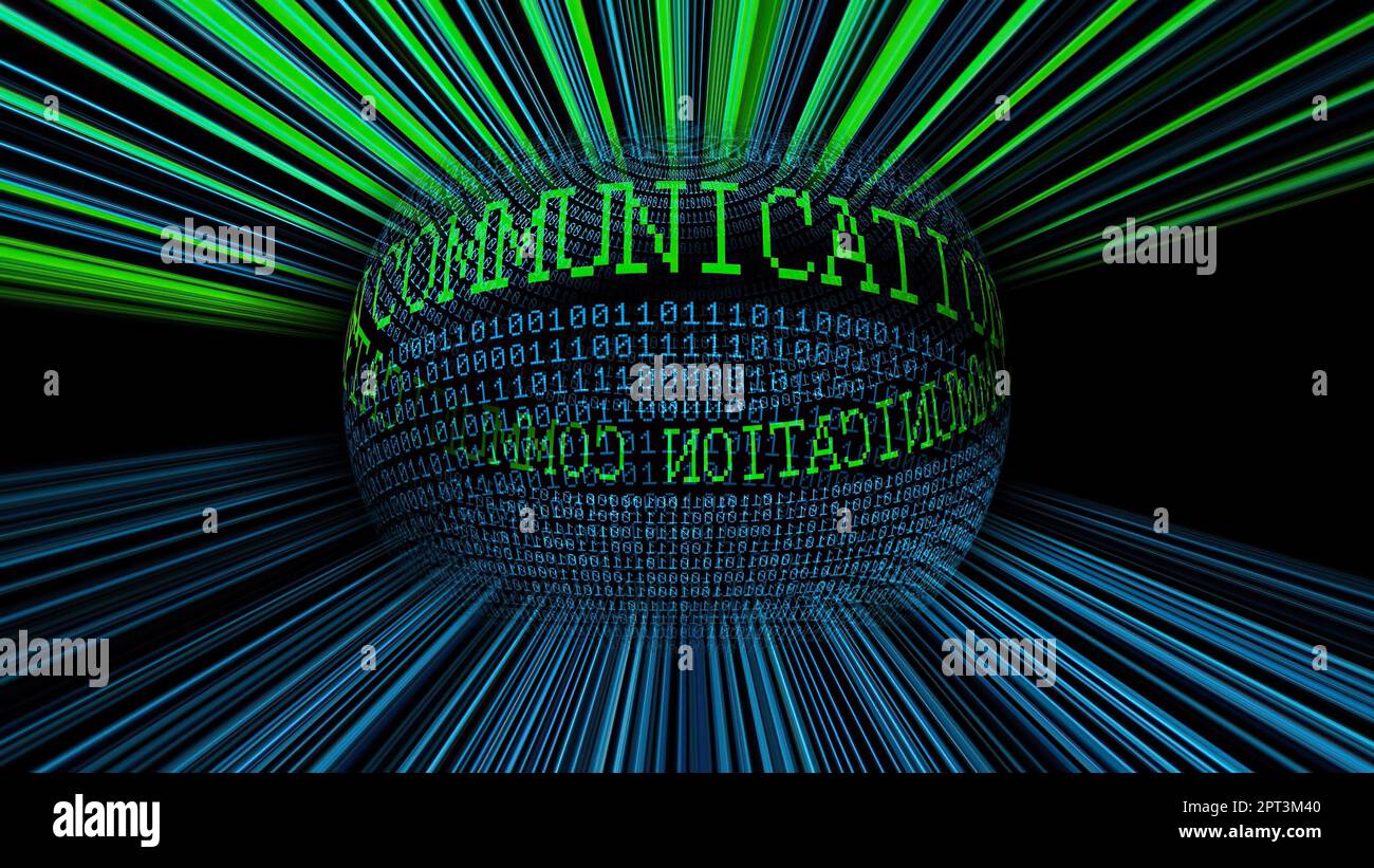 Communication and binary data sphere concept Stock Photo - Alamy