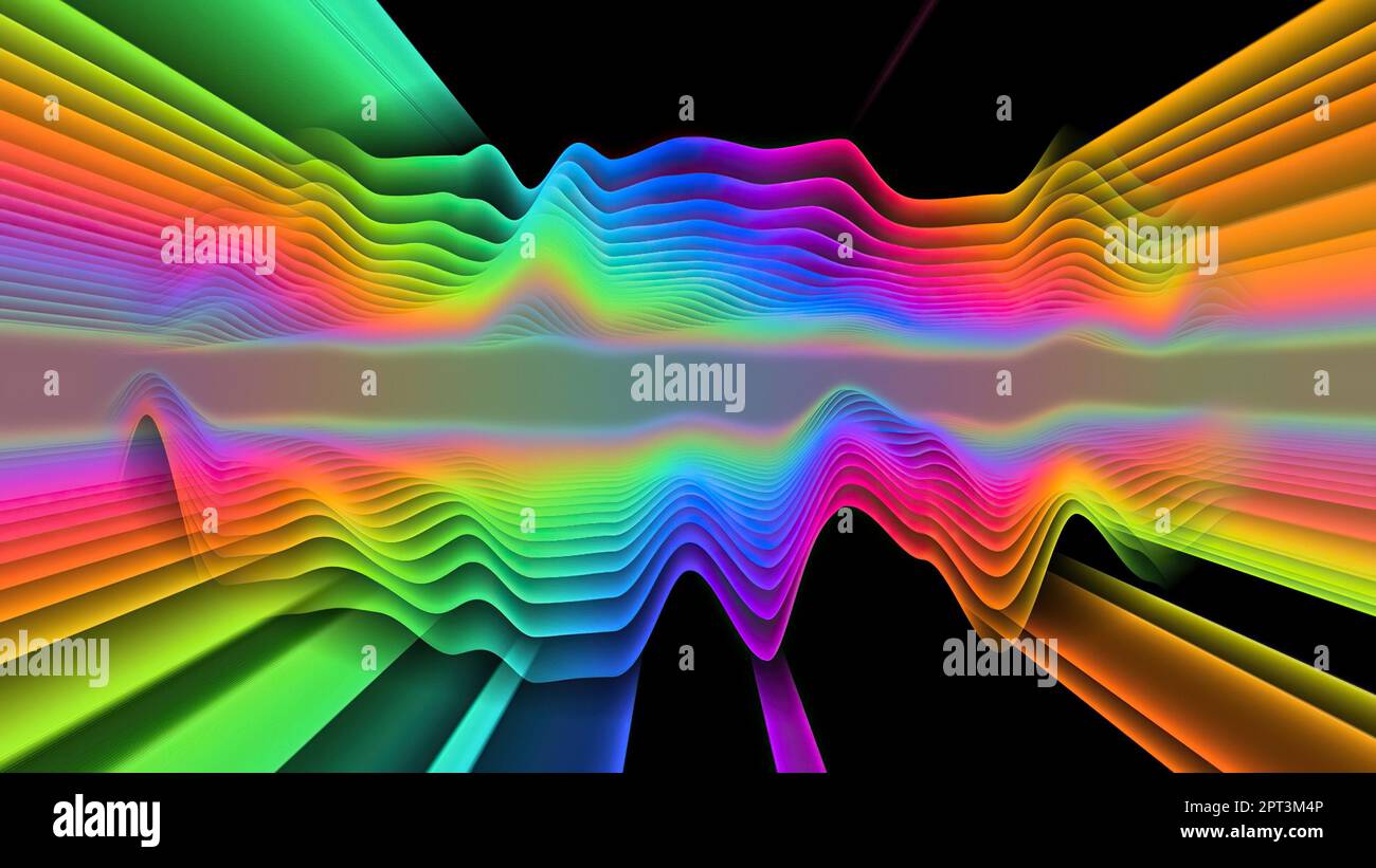 Wave line flowing rainbow color Stock Photo - Alamy