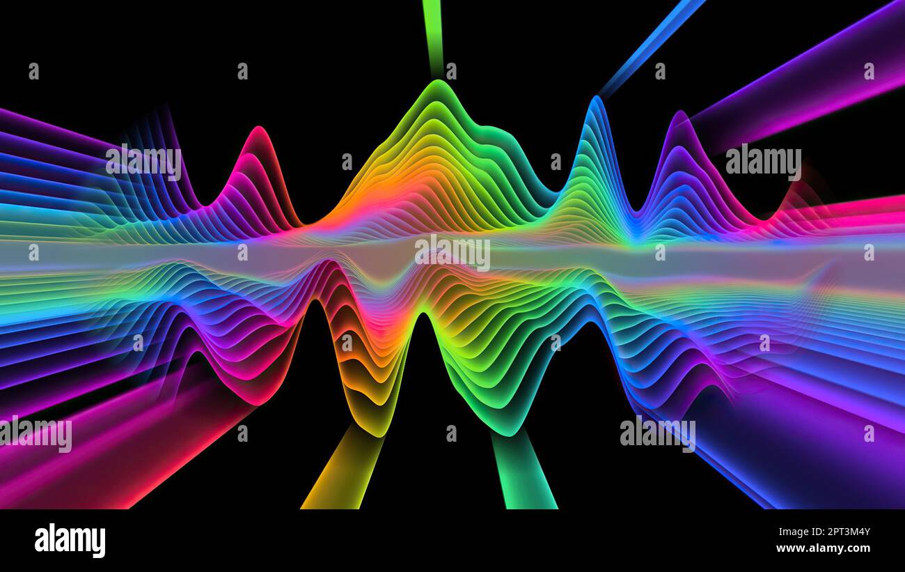 Wave line flowing rainbow color Stock Photo - Alamy