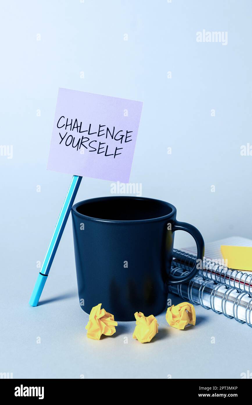 Conceptual display Challenge Yourself, Word for Written Declaration ...