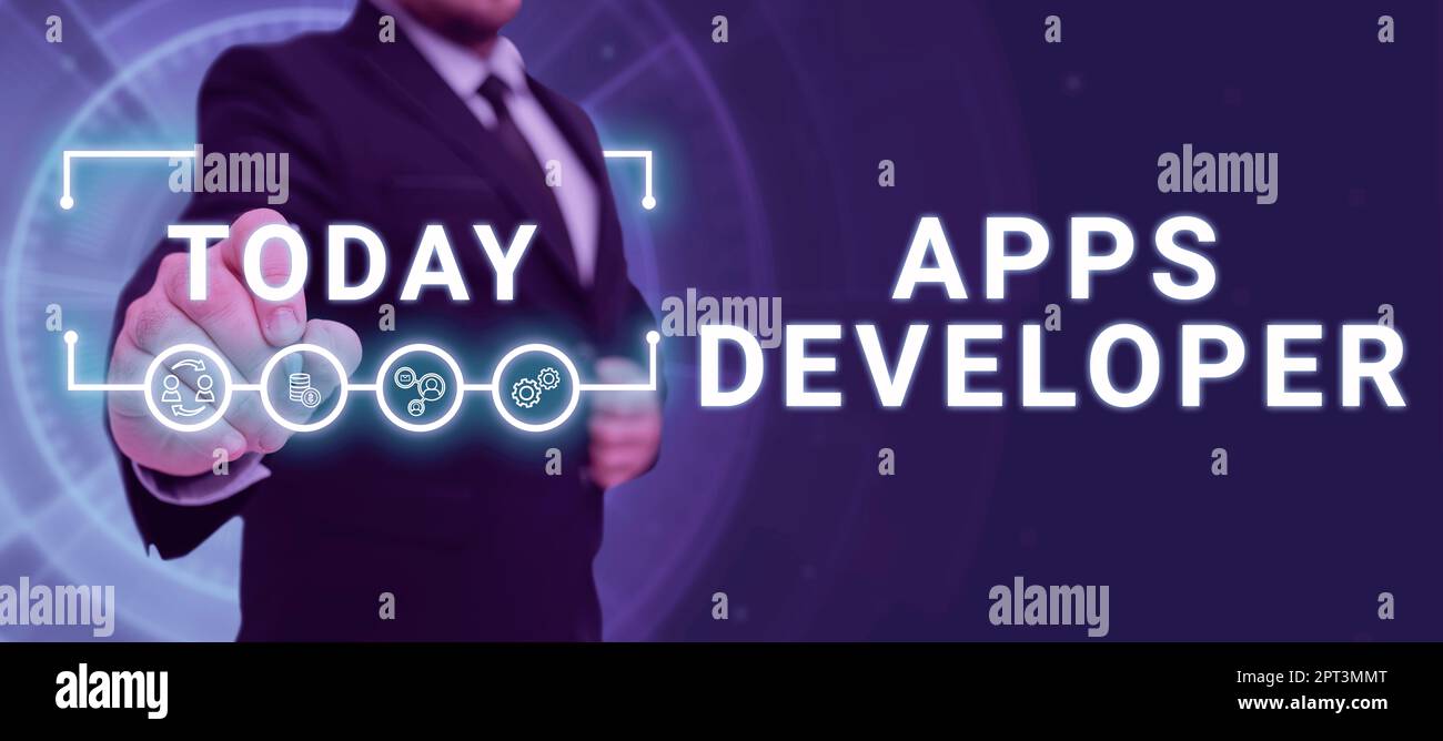 Text showing inspiration Apps Developer, Business idea Setting oneself ...