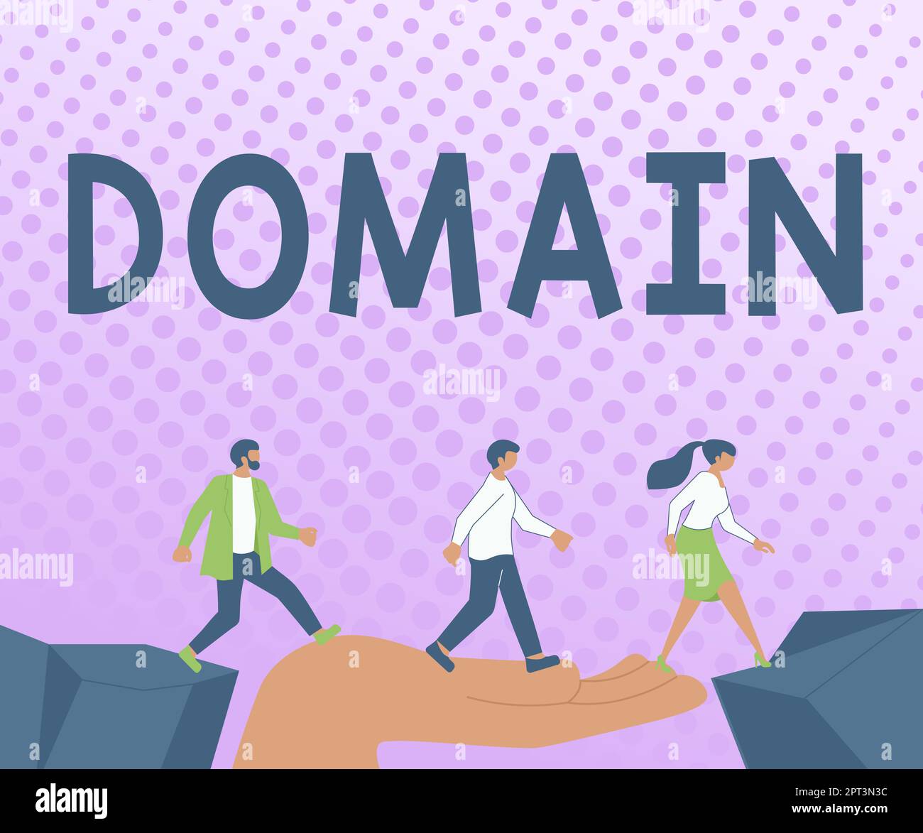 Text caption presenting Domain, Word Written on identification string ...