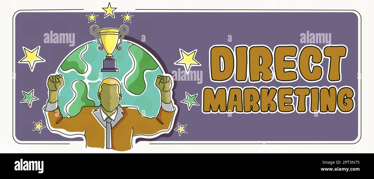 Text caption presenting Direct Marketing, Business showcase business of ...