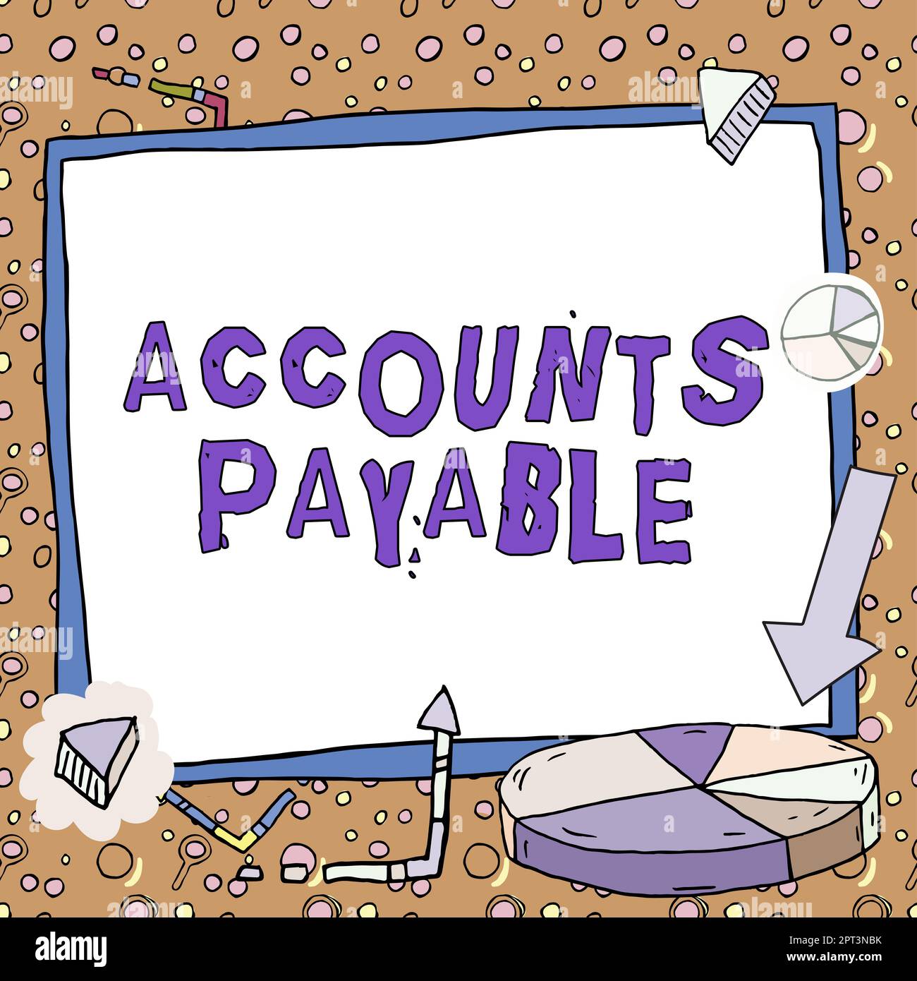 Sign displaying Accounts Payable, Word Written on oversee and control ...