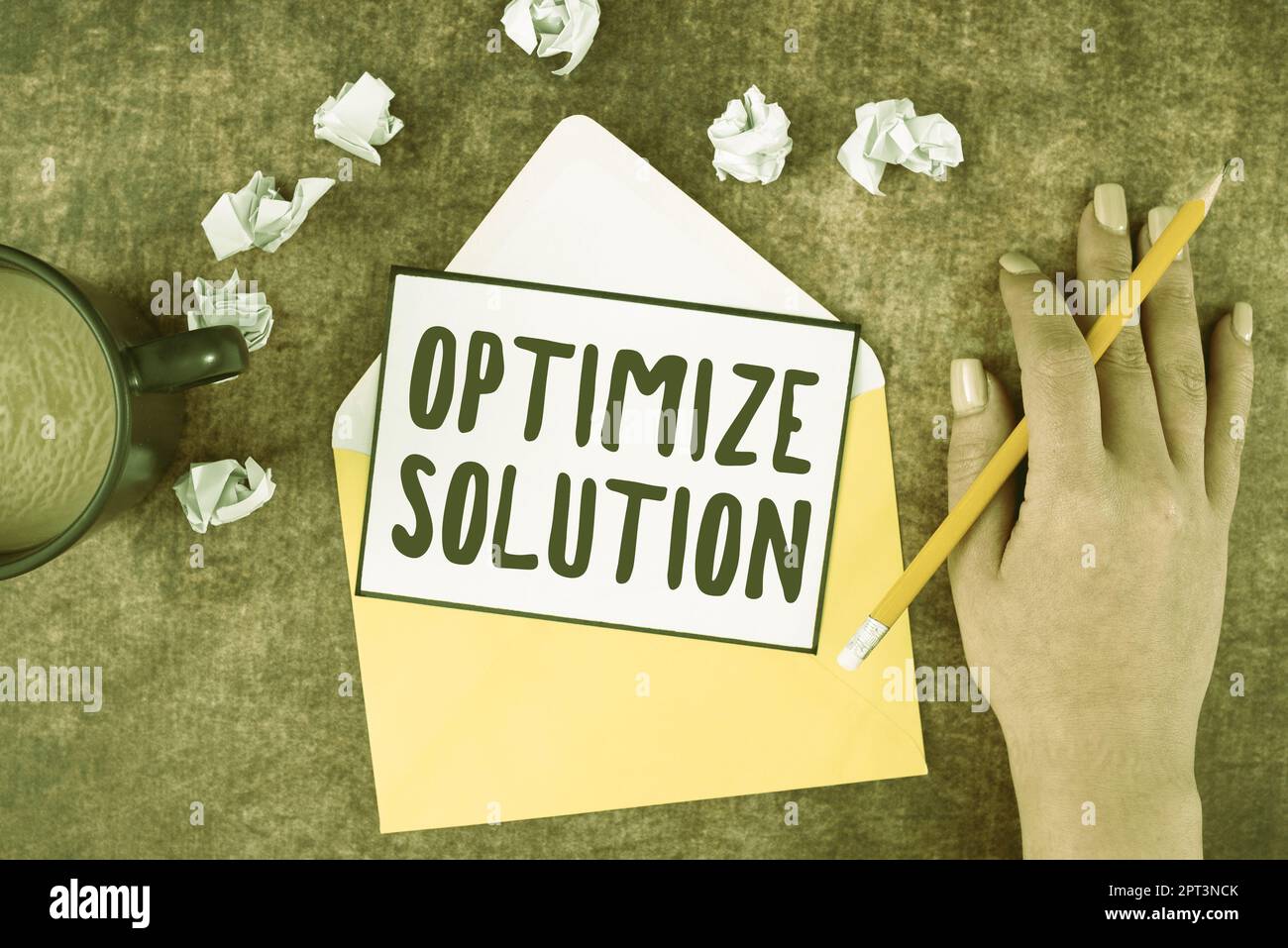 Conceptual caption Optimize Solution, Business concept process of ...