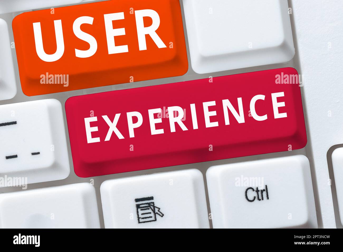 Text caption presenting User Experience, Business showcase how a person reacts and feels after ...