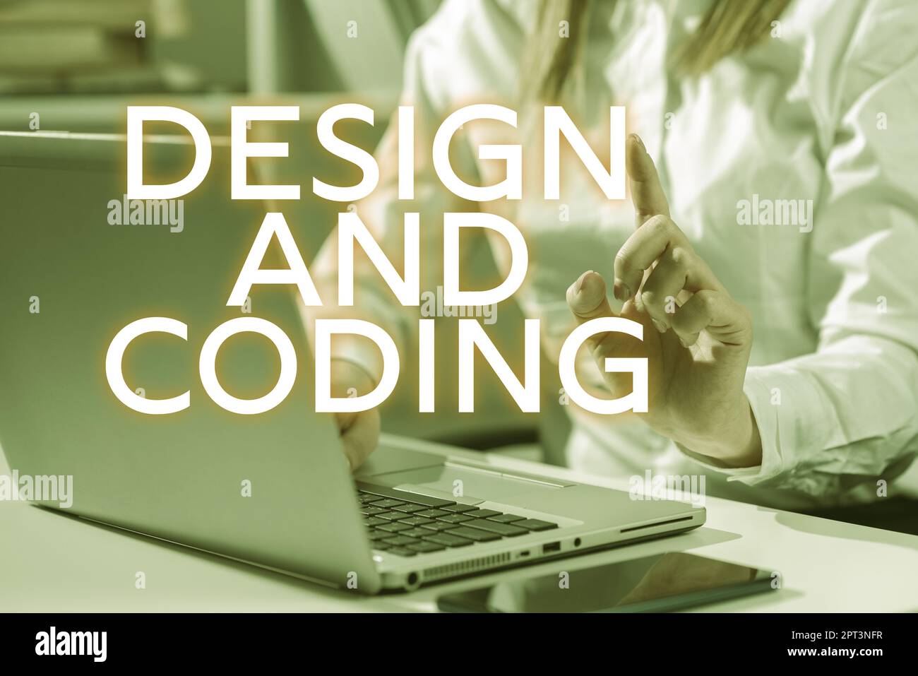 Inspiration showing sign Design And Coding, Business overview HTML and programming, Cross ...