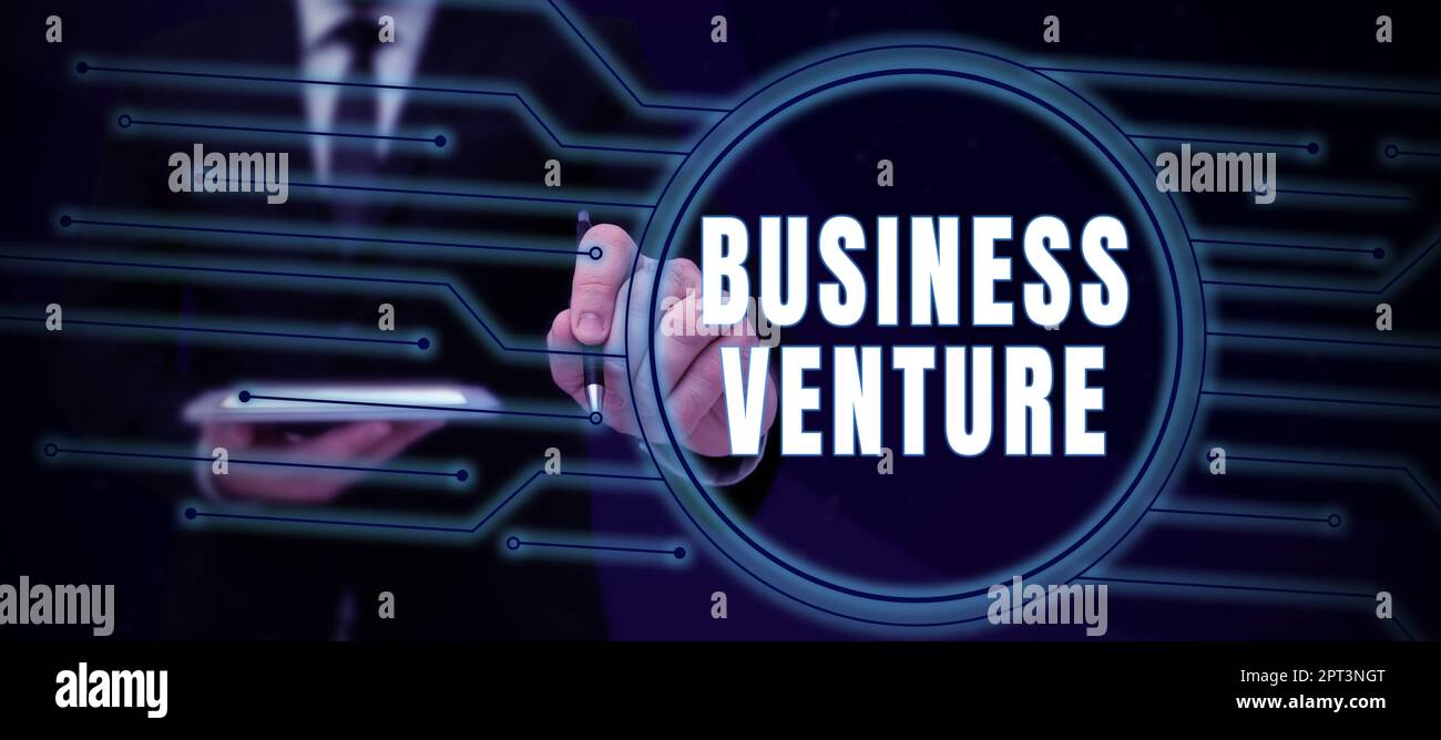 Hand writing sign Business Venture, Business approach The management of medical care given to a ...