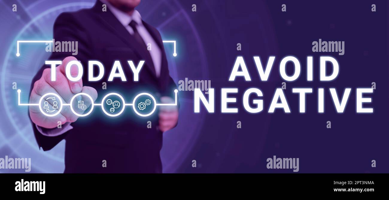 Text sign showing Avoid Negative, Business showcase New Teachers ...