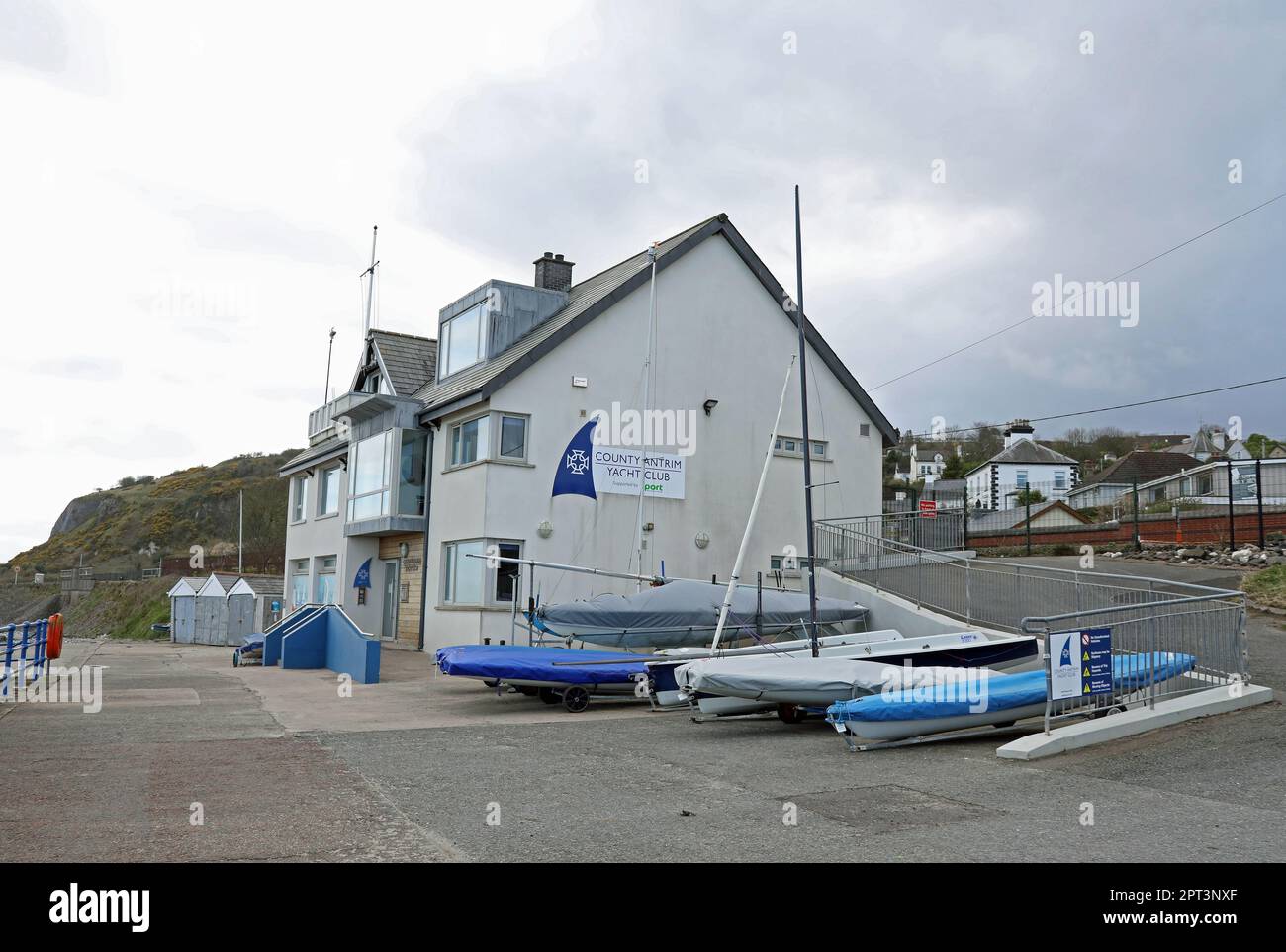 County Antrim Yacht Club at Whitehead on the northern shore of Belfast ...