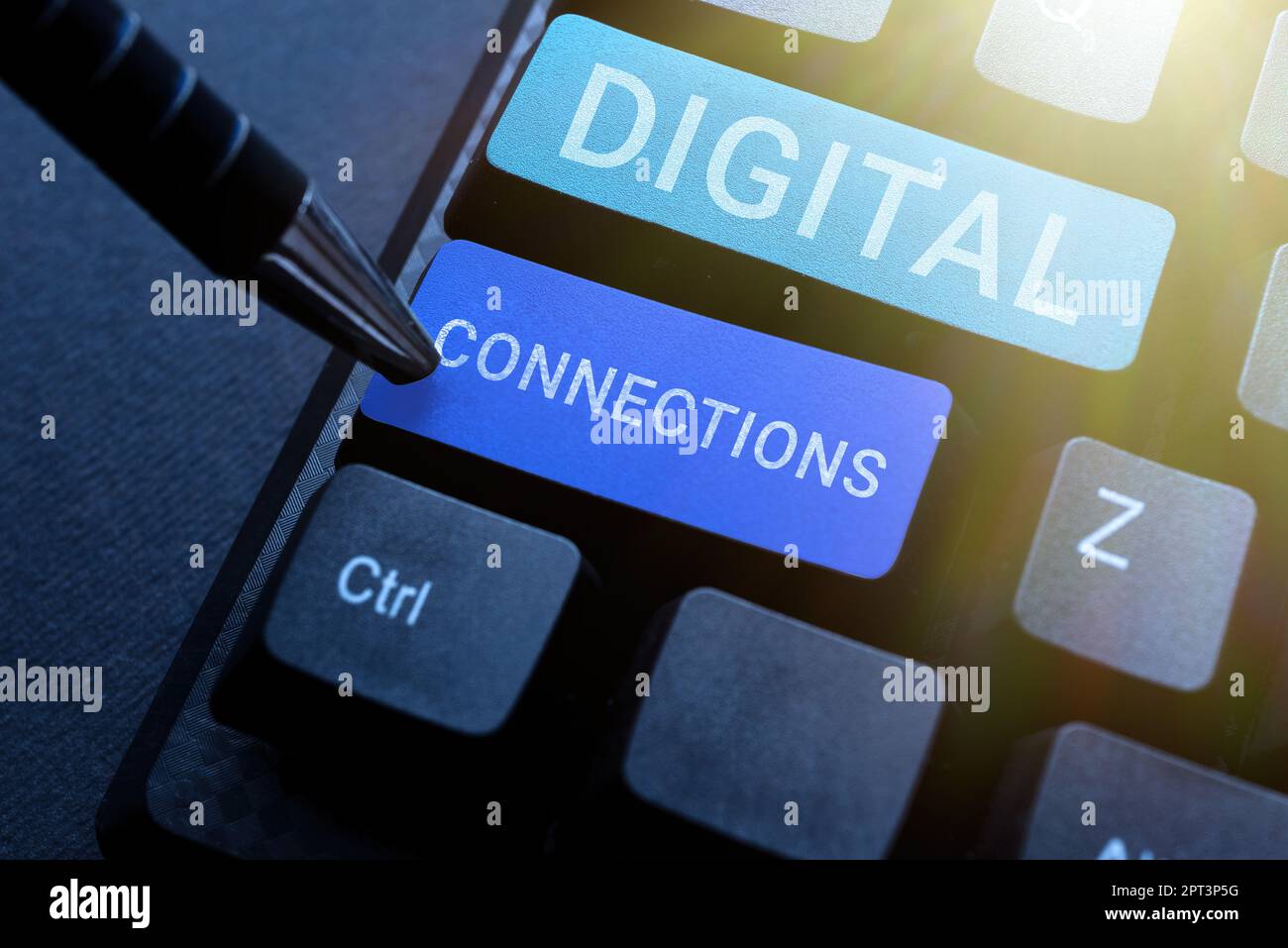 Text caption presenting Digital Connections, Internet Concept virtual ...