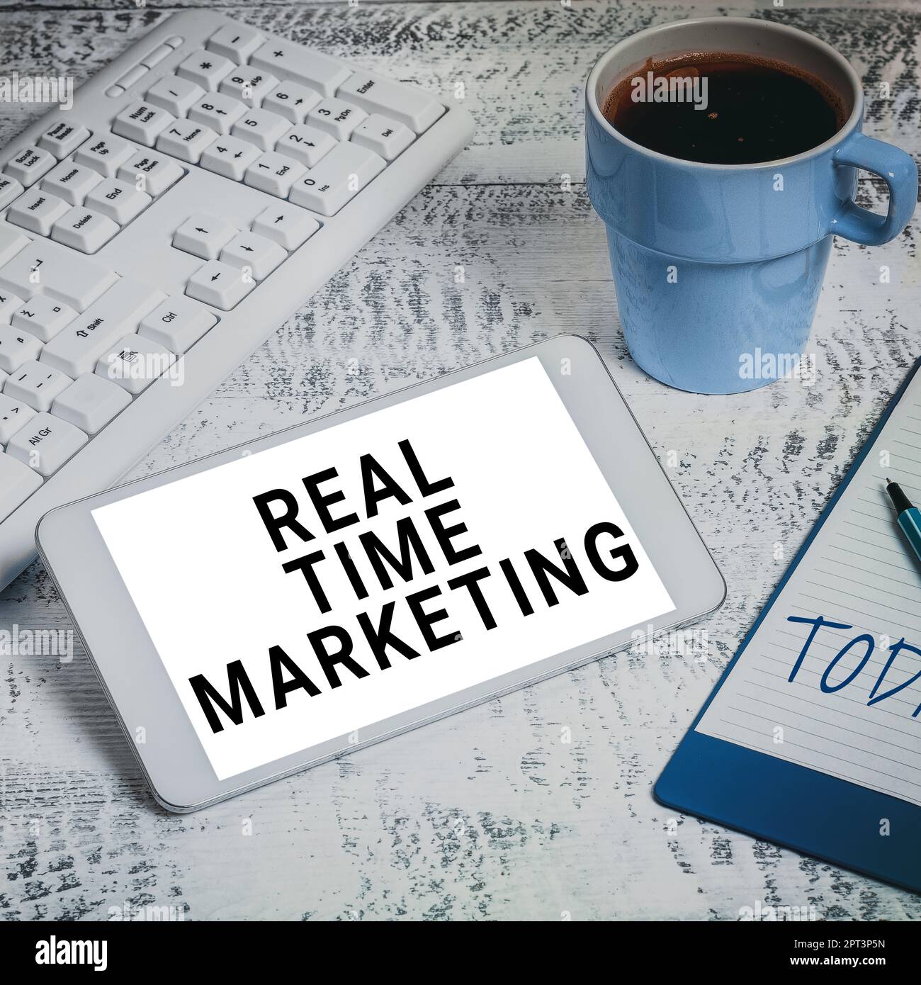 Handwriting text Real Time Marketing, Business concept business ...