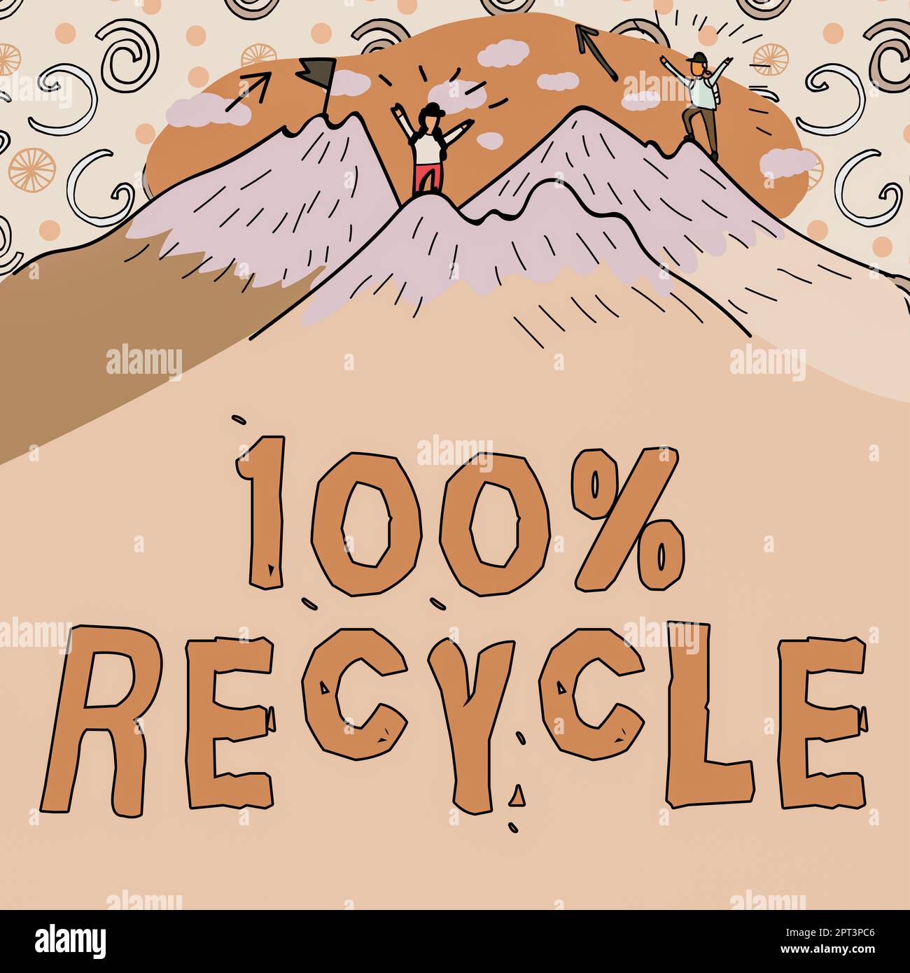 Inspiration showing sign 100 Percent Recycle, Business idea Set of ...