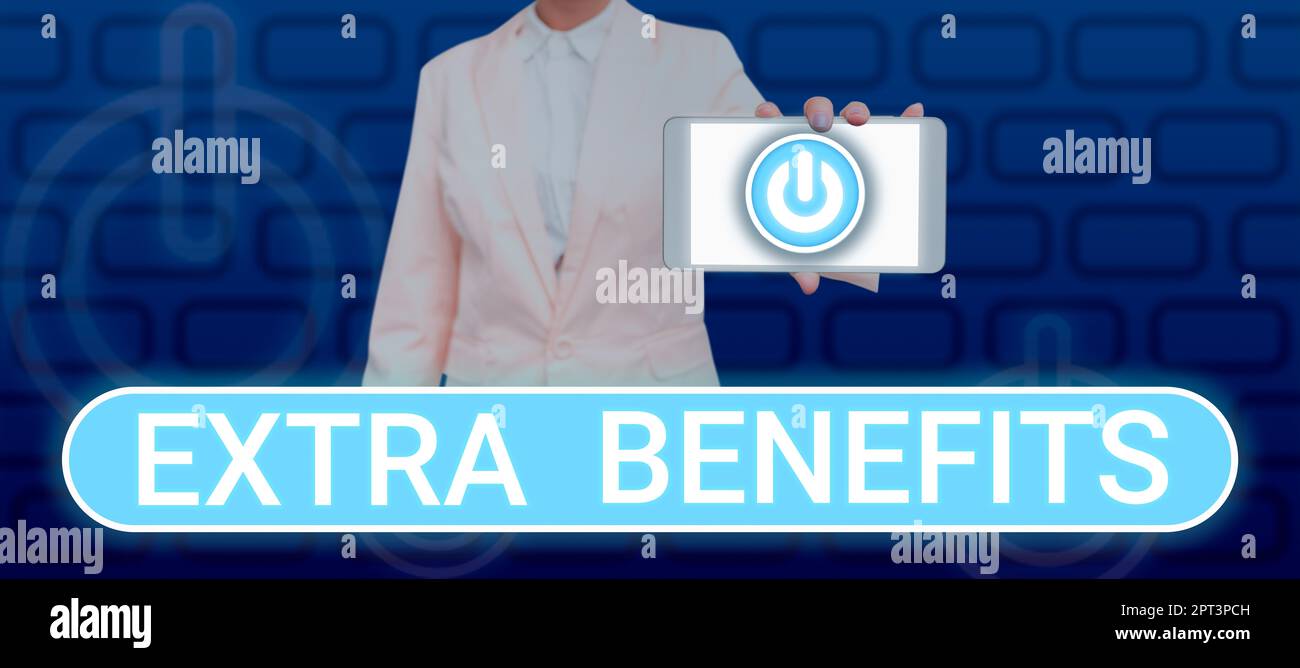 Inspiration showing sign Extra Benefits, Business showcase Conclusion ...