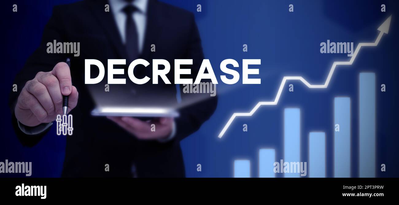 Writing displaying text Decrease, Business approach make or become ...