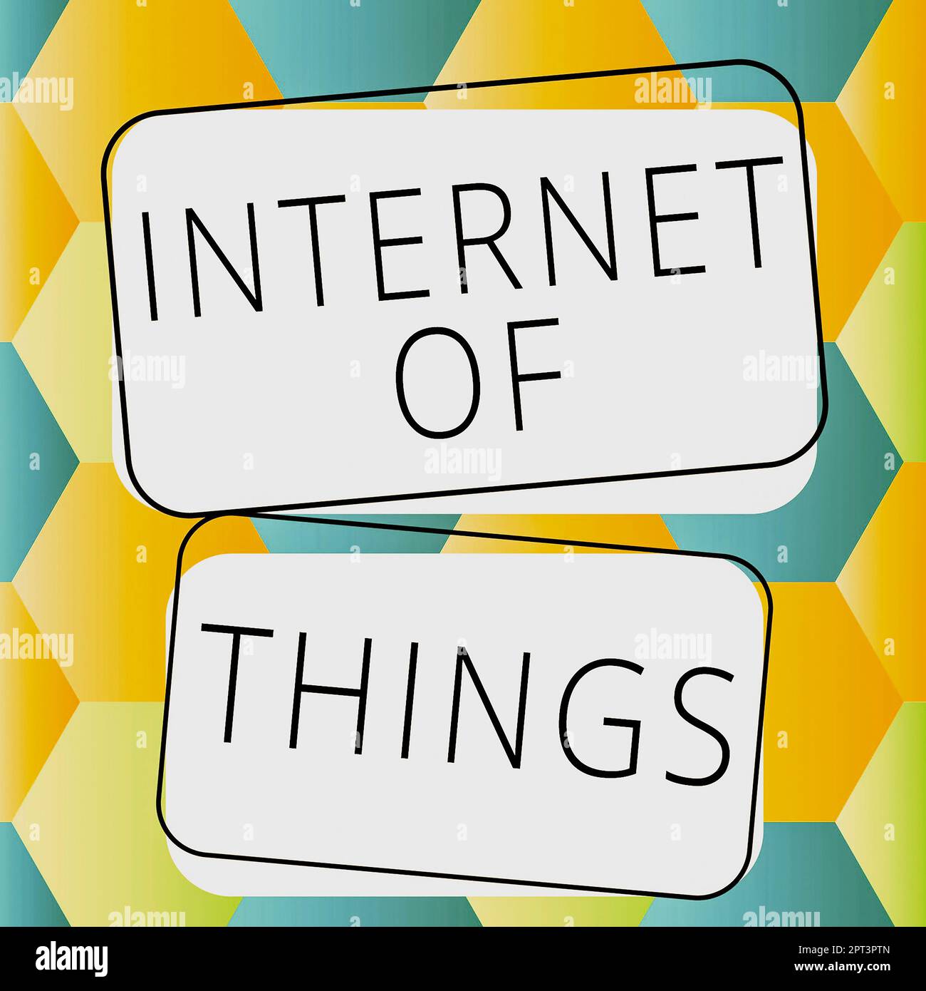 Text caption presenting Internet Of Things, Word Written on network ...