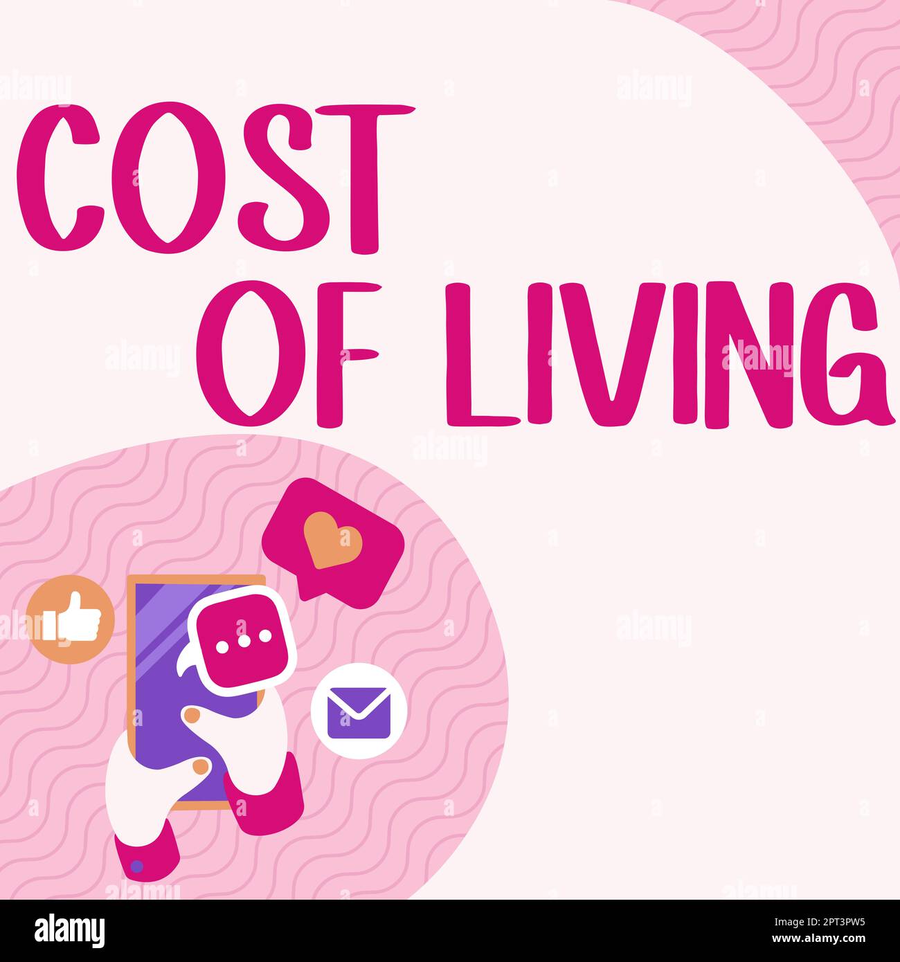 Hand writing sign Cost Of Living, Business overview Software used in ...