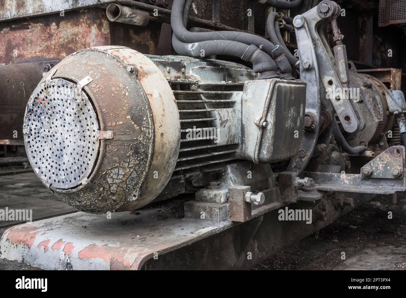 detail of a historic generator Stock Photo - Alamy