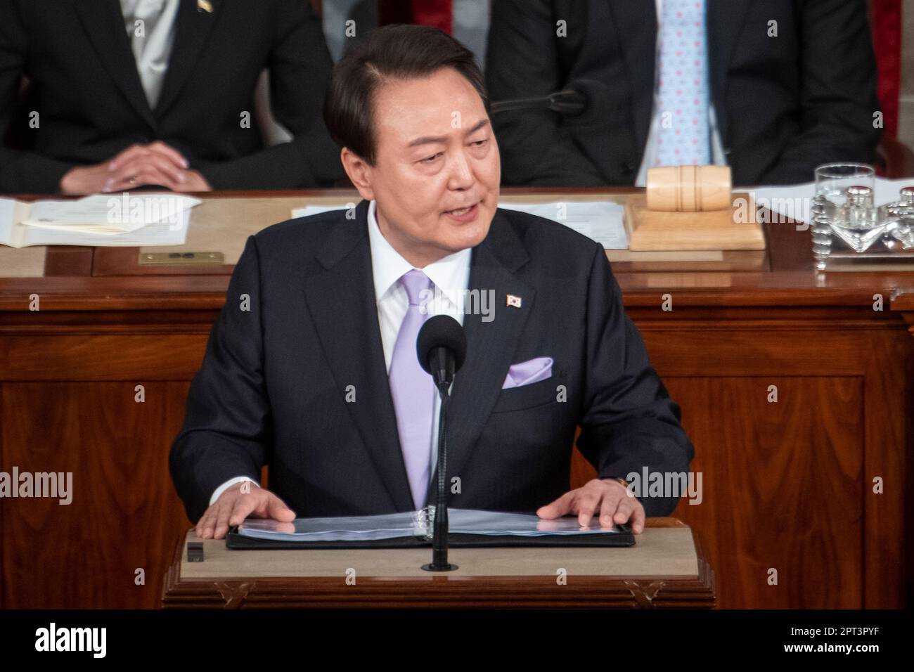 President Yoon Suk Yeol Of The Republic Of Korea Delivers His Address